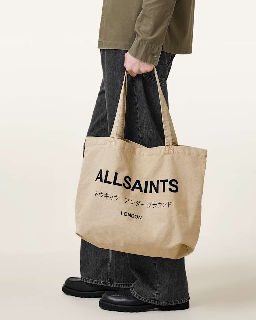 Underground Acid Wash Logo Tote Bag TOFFEE BROWN | ALLSAINTS